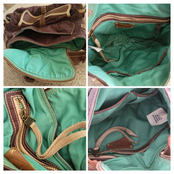 GAP | Bags | Vtg Gap Y2k Canvas Brown Wood Top Handle Flap Pocket ...